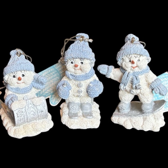 Vintage | Holiday | Snowman Holiday Ornaments Set Vintage Snow Buddies ...
